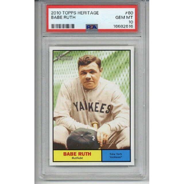 2010 Topps Heritage #60 Babe Ruth Card New York Yankees Psa 10 Low Pop ...