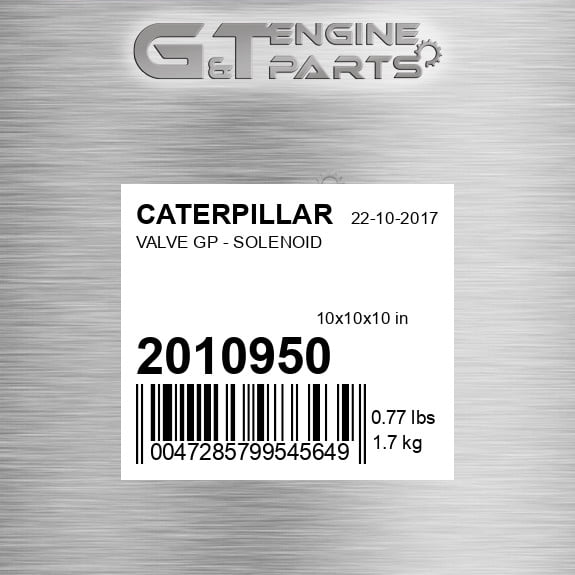2010950 VALVE GP - SOLENOID fits CATERPILLAR (NEW AFTERMARKET ...