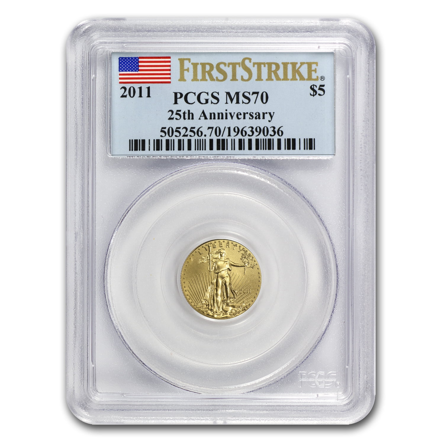 2011 1/10 oz American Gold Eagle MS-70 PCGS (25th Anniversary FS ...
