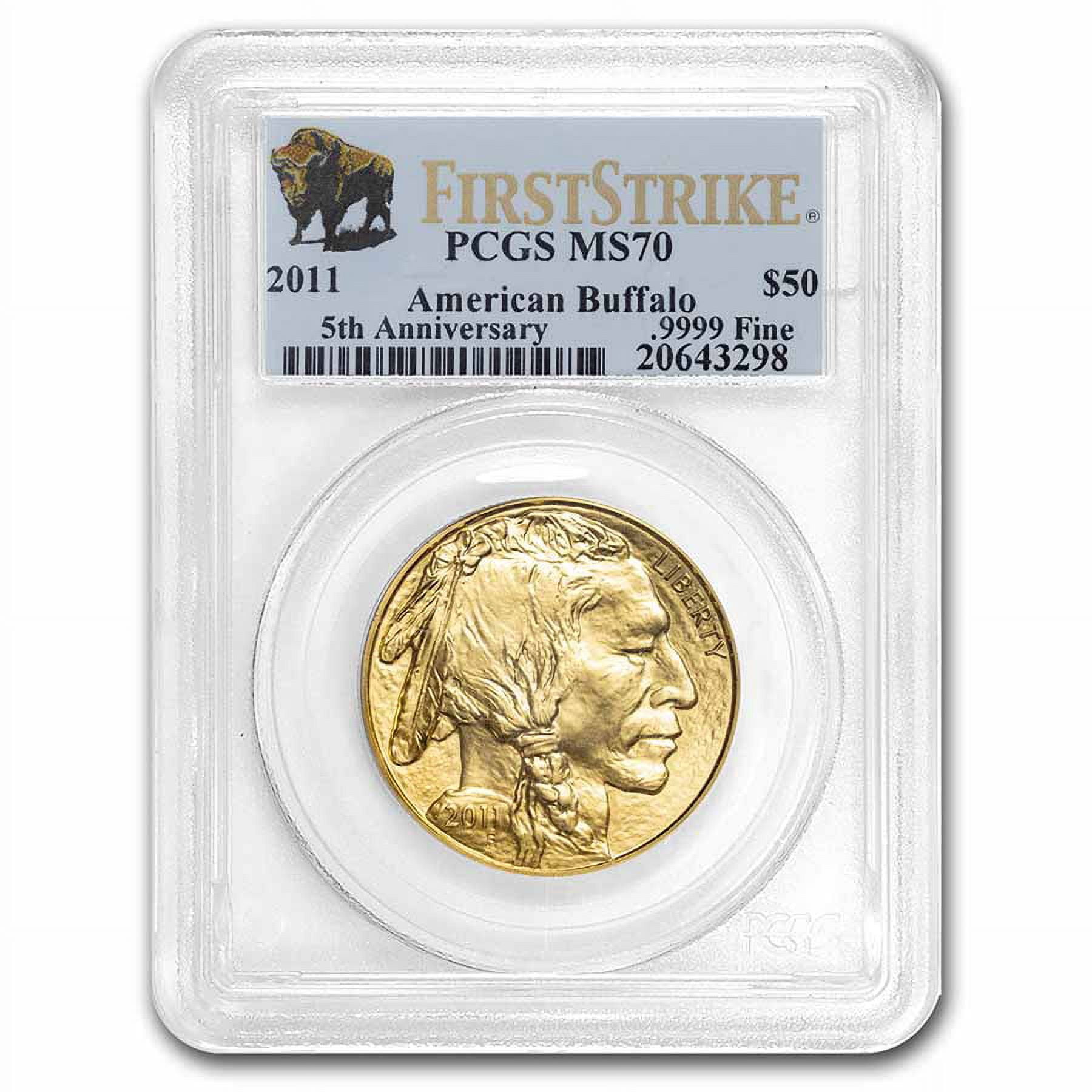 2011 1 oz Gold Buffalo MS-70 PCGS (FirstStrike®) - Walmart.com