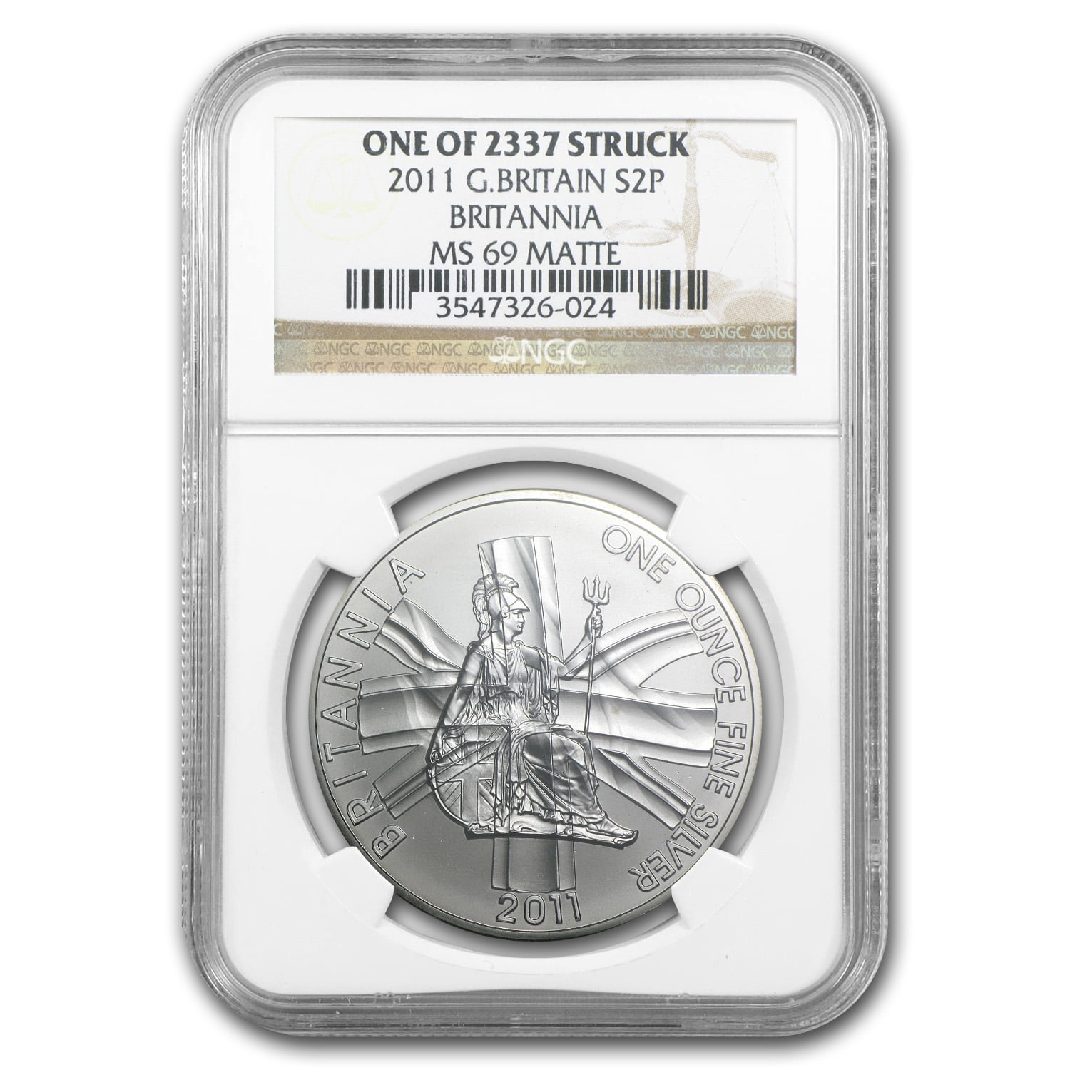 2011 1 oz Silver Britannia MS-69 Matte NGC (One of 2,337 struck ...