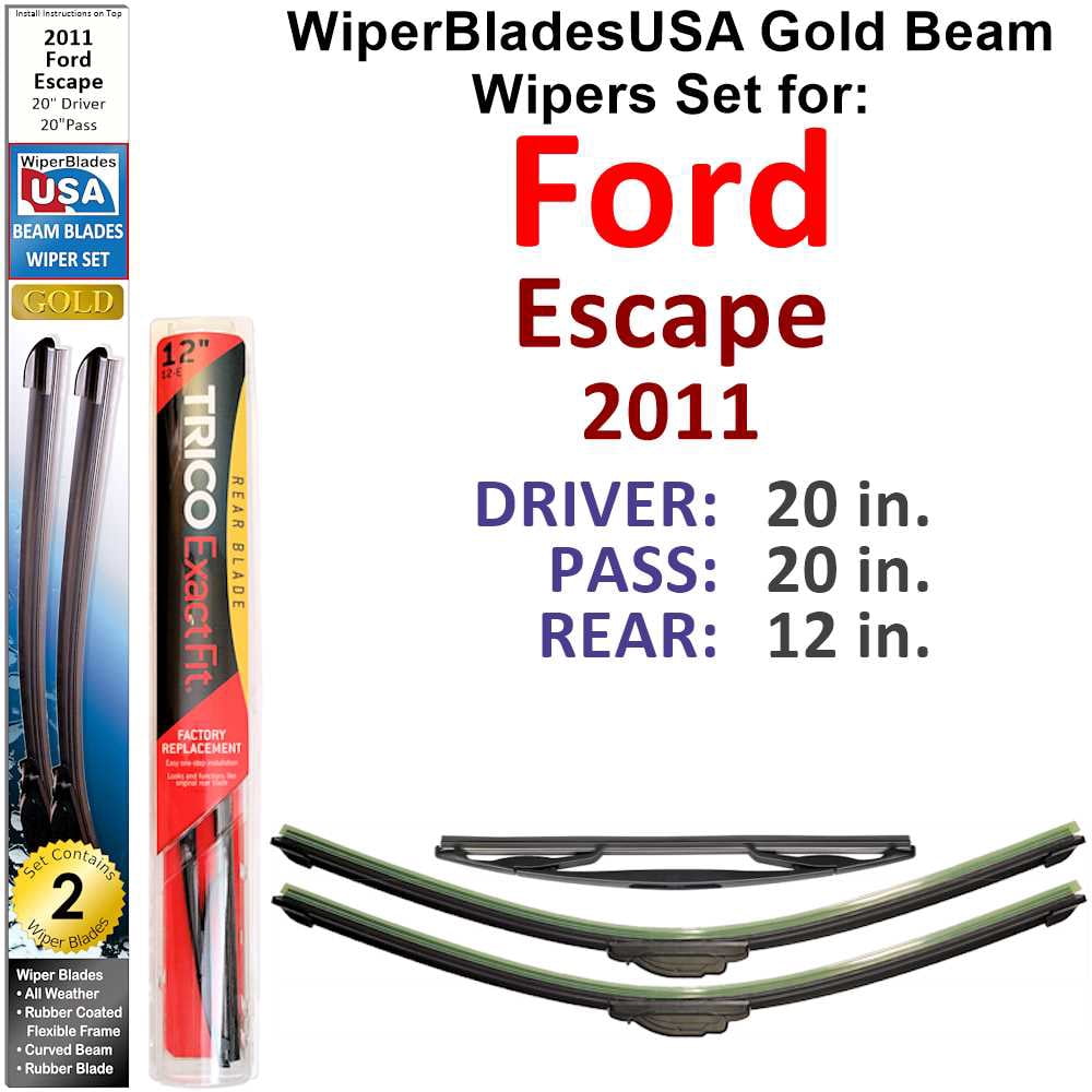 2011 Ford Escape Wiper Blade Size
