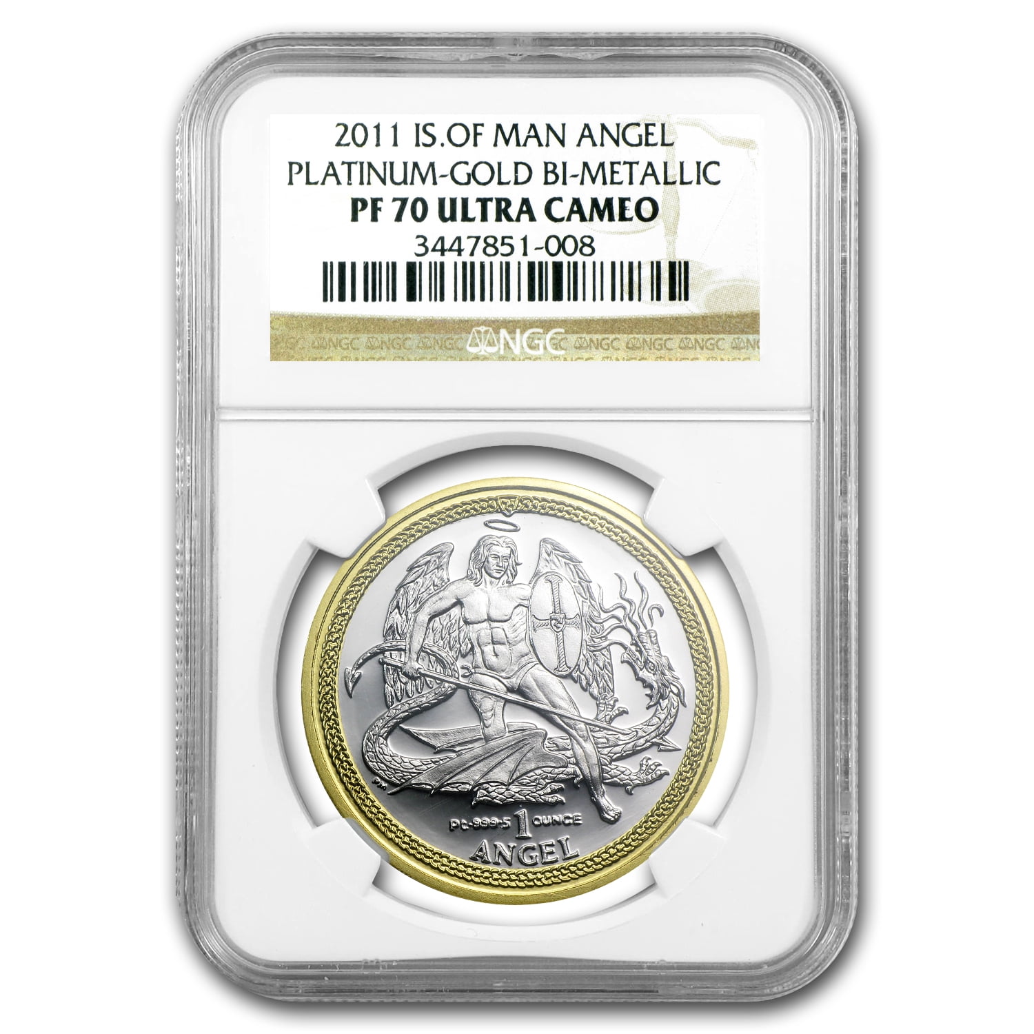 2011 Isle of Man Bi-Metallic Angel Plat/Gold PF-70 NGC - Walmart.com