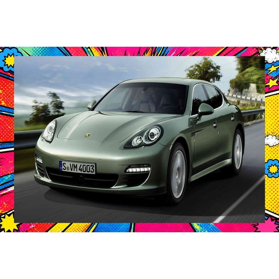 2011 Porsche Panamera S Hybrid - Pop Art Edition | 24x36 Inch Laminated ...