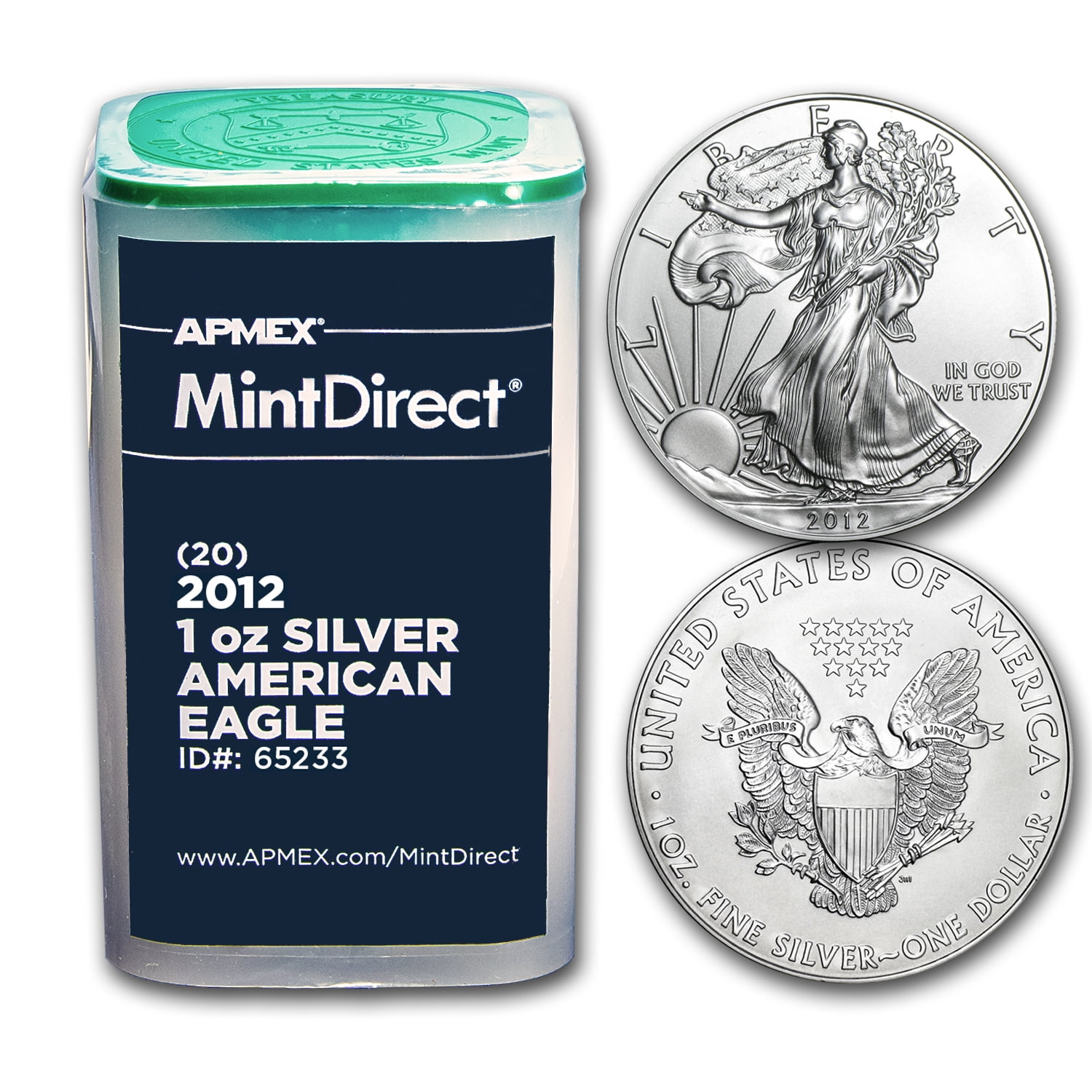 2012 1 oz American Silver Eagles Bullion (20-Coin MintDirect® Tube ...