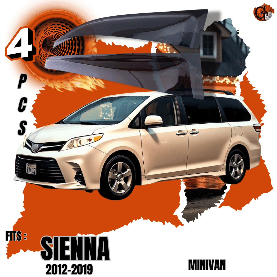 2012-2019 Toyota Sienna | Out-Channel Auto-Visor Side Window Rain ...