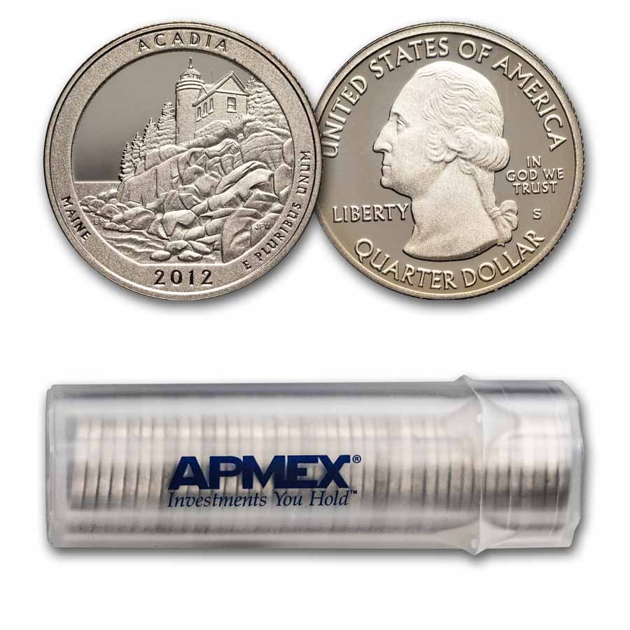 2012-S ATB Quarter Acadia National Park 40-Coin Roll Proof - Walmart.com