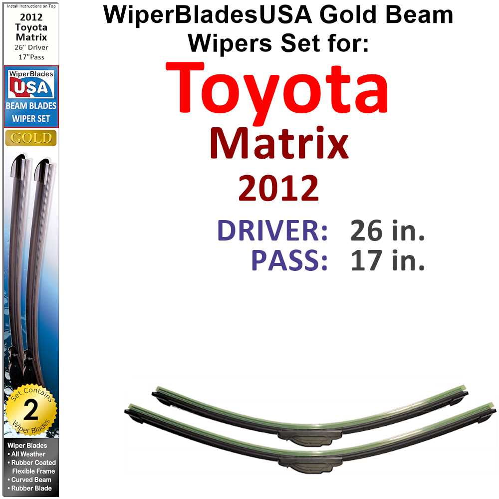 2012 Toyota Matrix Beam Wiper Blades Wipers WBUSA (Set of 2) - Walmart.com