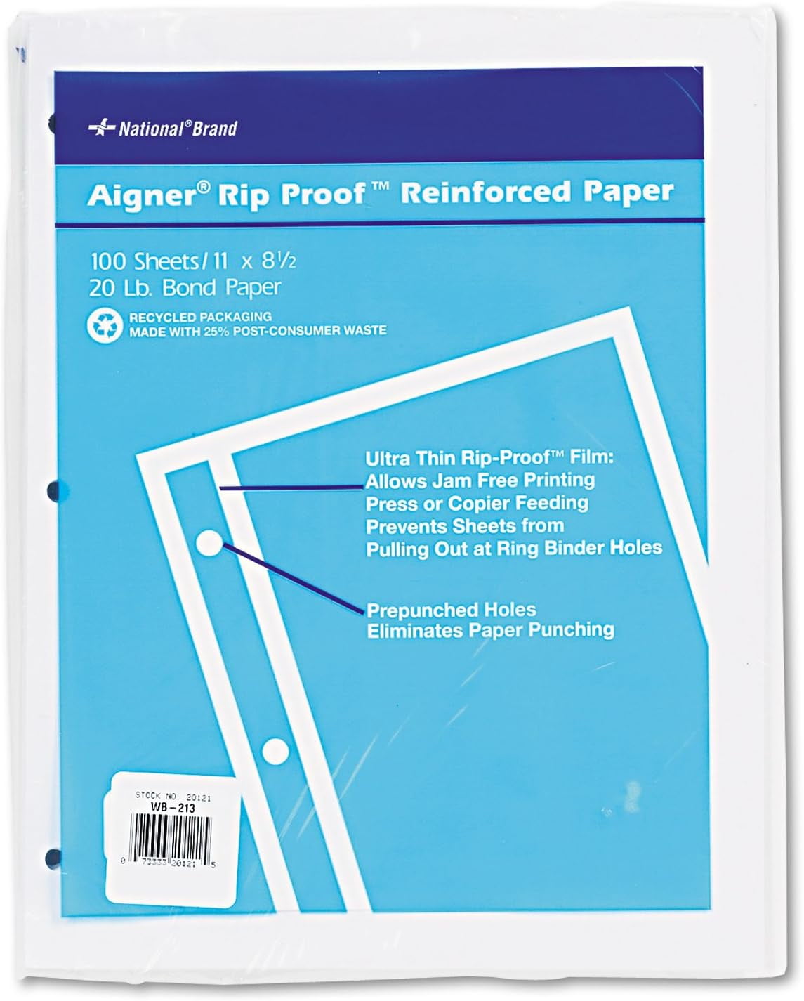 20121 Rip Proof 20-lb Reinforced Filler Paper Unruled 11 x 8-1/2 WE 100 ...