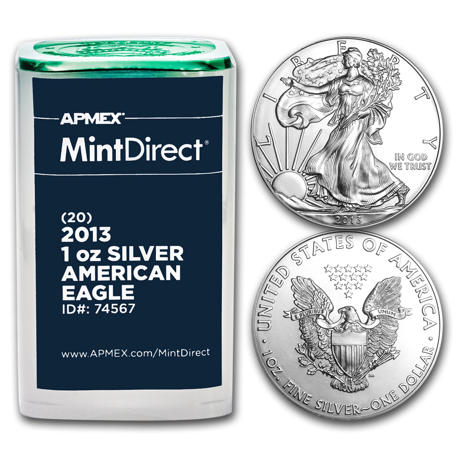 2013 1 oz American Silver Eagles (20-Coin MintDirect® Tube) - Walmart.com