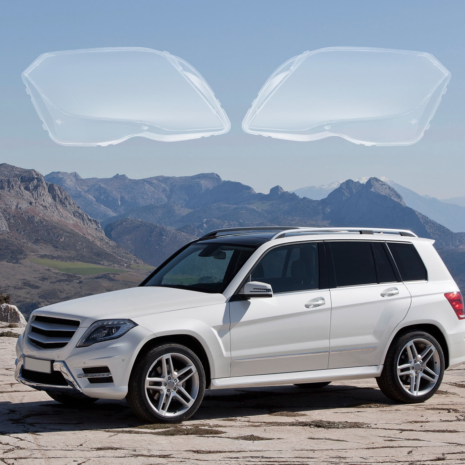 2013-2015 Mercedes-Benz GLK X204 Headlight Lens Covers, Left and Right ...