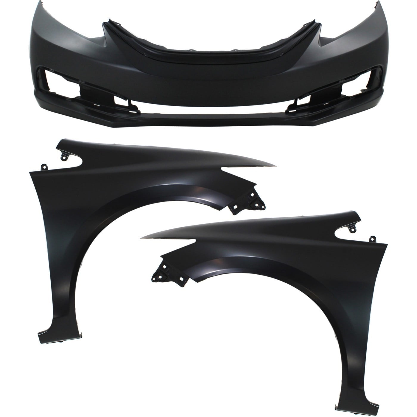 2013-2015 for Civic for Sedan Front 4-Door Bumper Cover Kit - 3pc ...