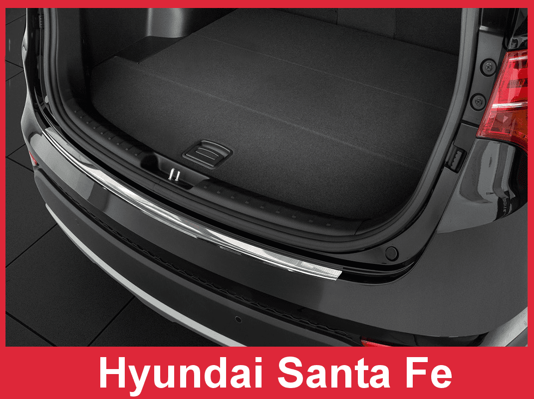 2013-2018 Hyundai Santa Fe - Brushed Stainless Steel Rear Bumper ...