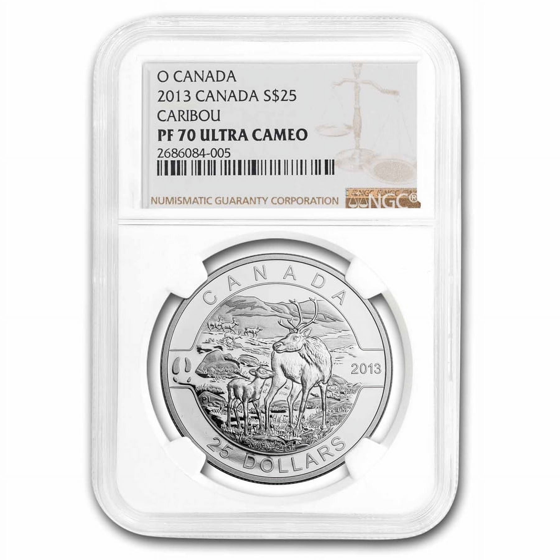 2013 Canada 1 oz Silver $25 The Caribou PF-70 NGC - Walmart.com