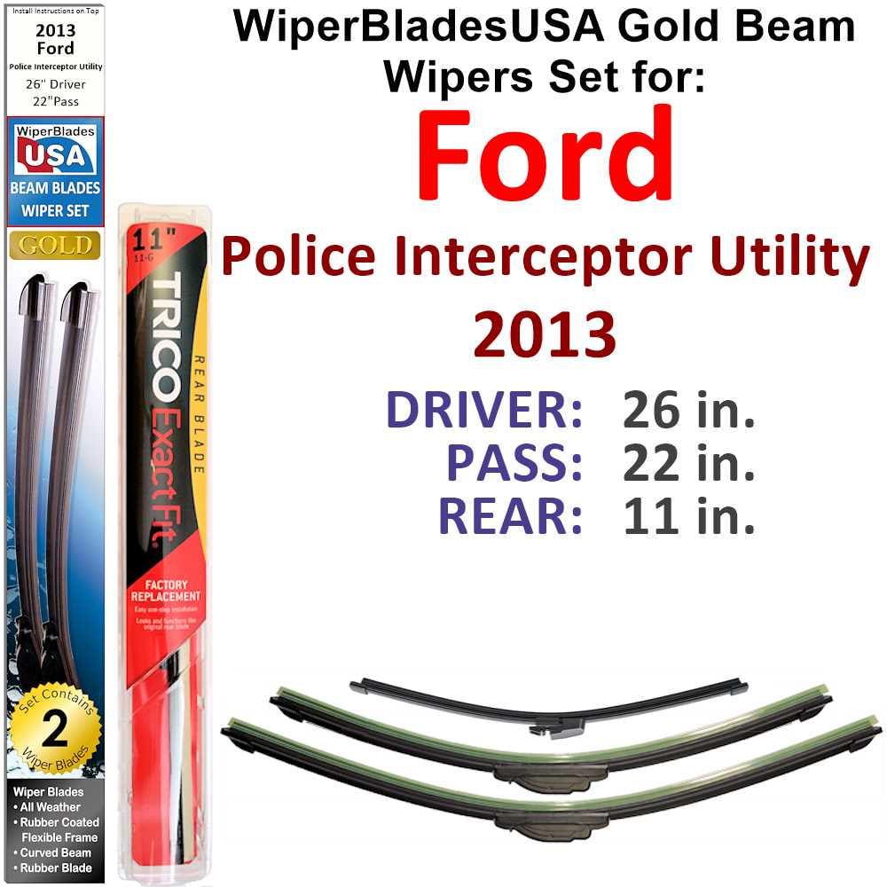 2013 Ford Police Interceptor Utility Beam Wiper Blades Wipers WBUSA ...