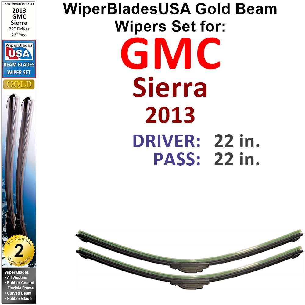 2013 GMC Sierra Beam Wiper Blades Wipers WBUSA (Set of 2) - Walmart.com