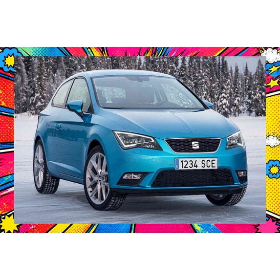 2013 SEAT Leon SC - Pop Art Edition | 12x18 Inch Laminated Poster ...