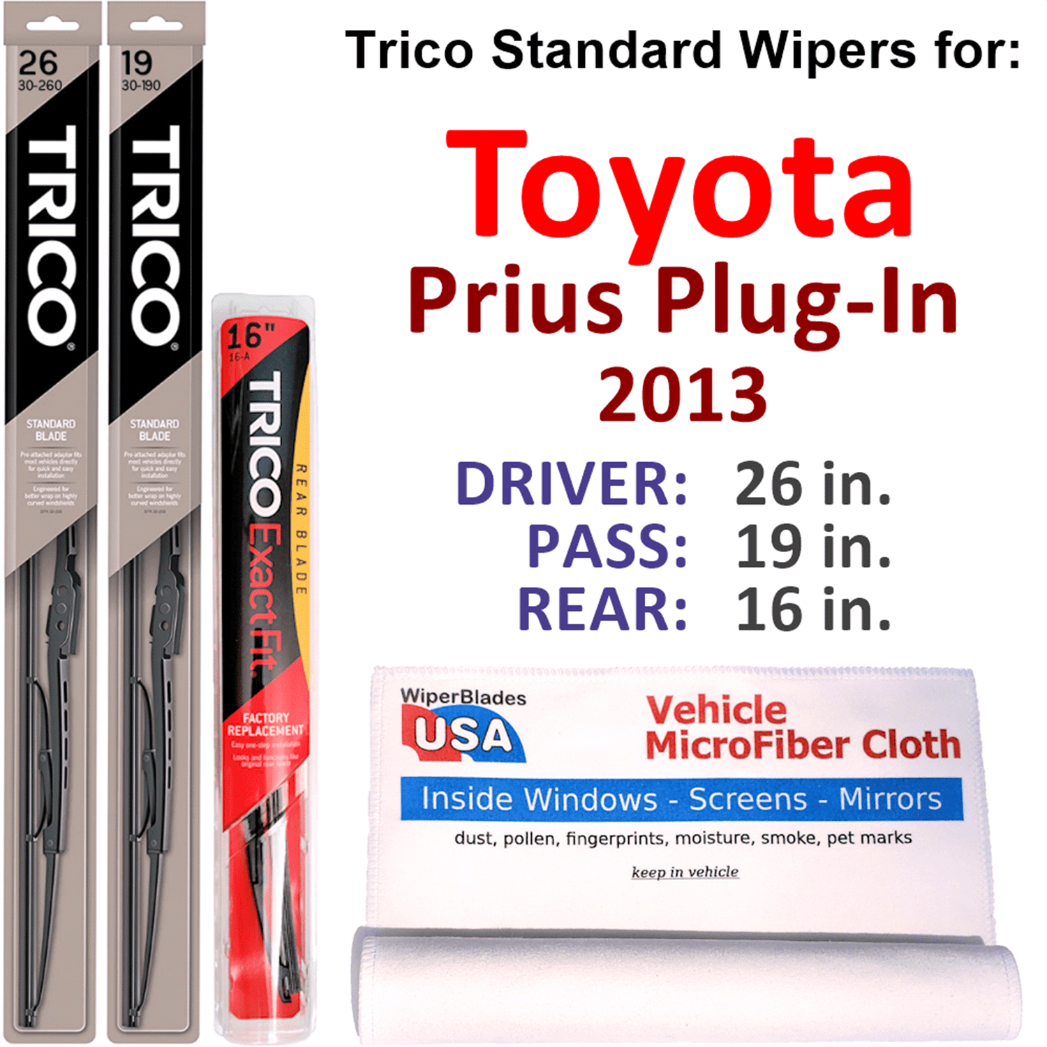 2013 Prius Wiper Blade Size
