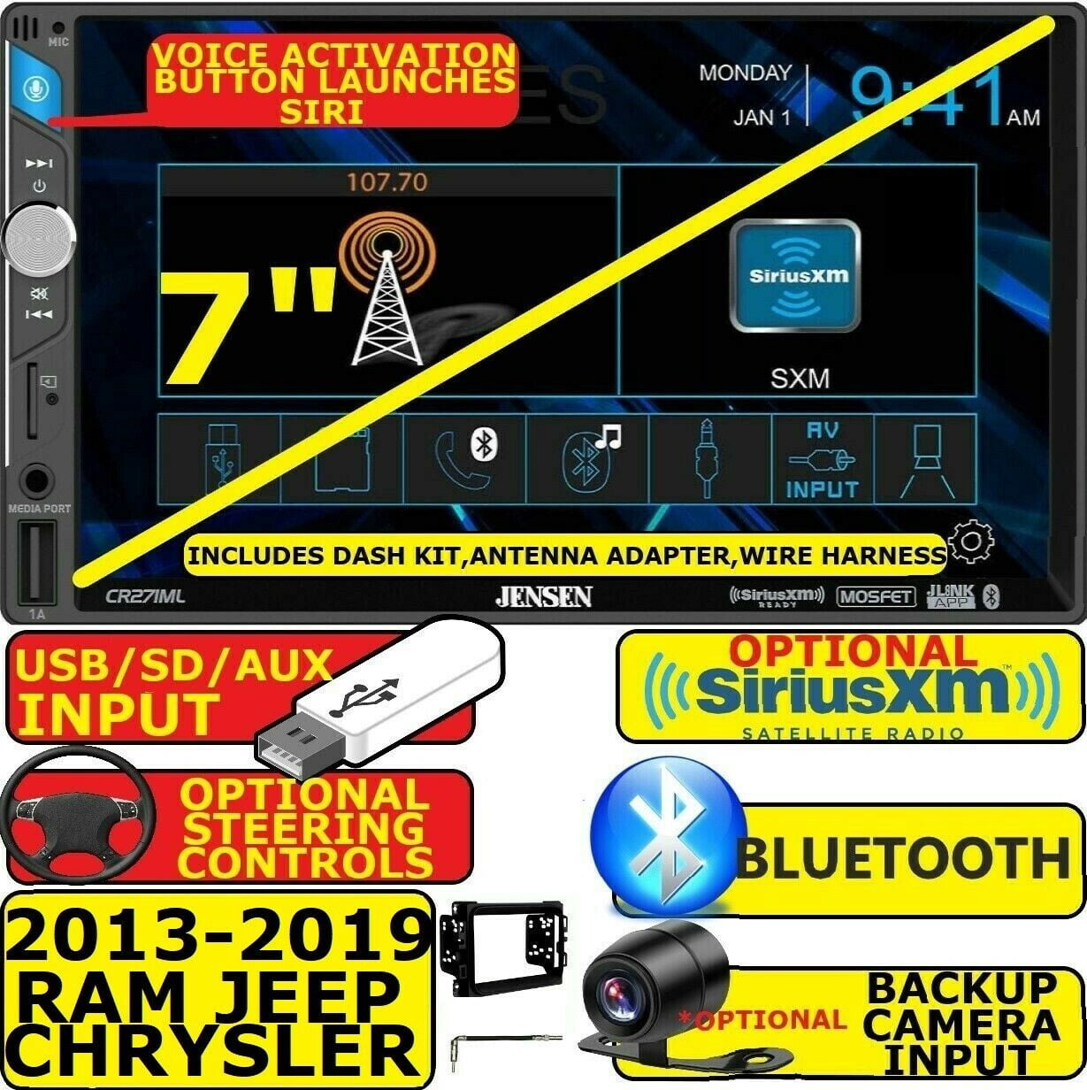 2013 & UP RAM JENSEN GPS NAVIGATION SYSTEM CAR STEREO RADIO OPTIONAL ...