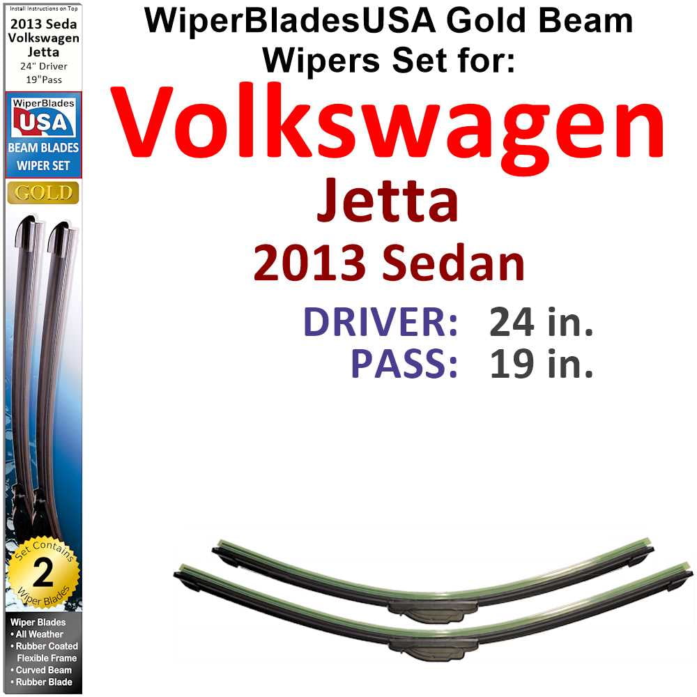 2013 Volkswagen Jetta Beam Wiper Blades Wipers WBUSA (Set of 2 ...