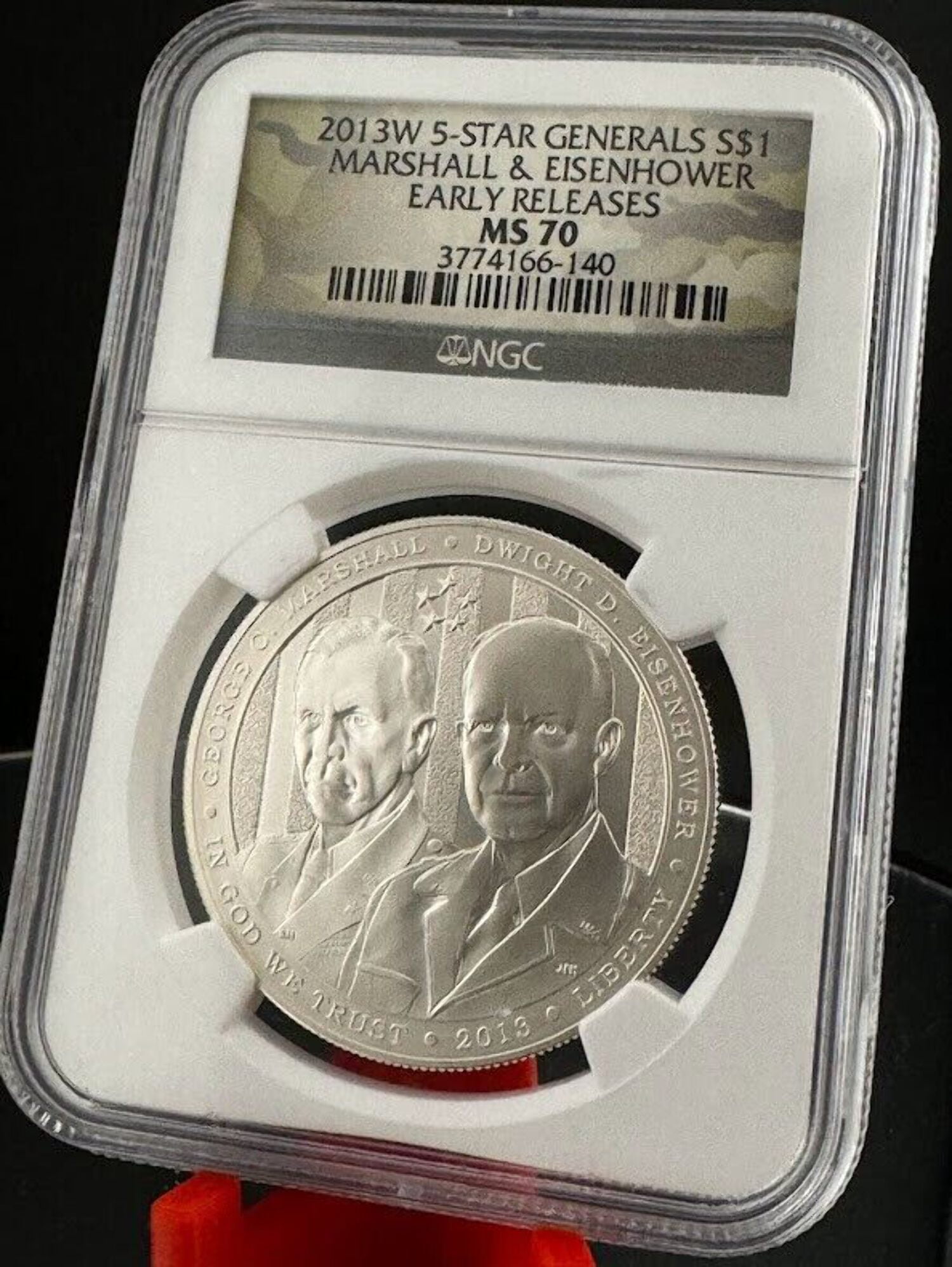 2013W 5 Star Generals Marshall Eisenhower Early Releases MGC MS-70 Coin ...