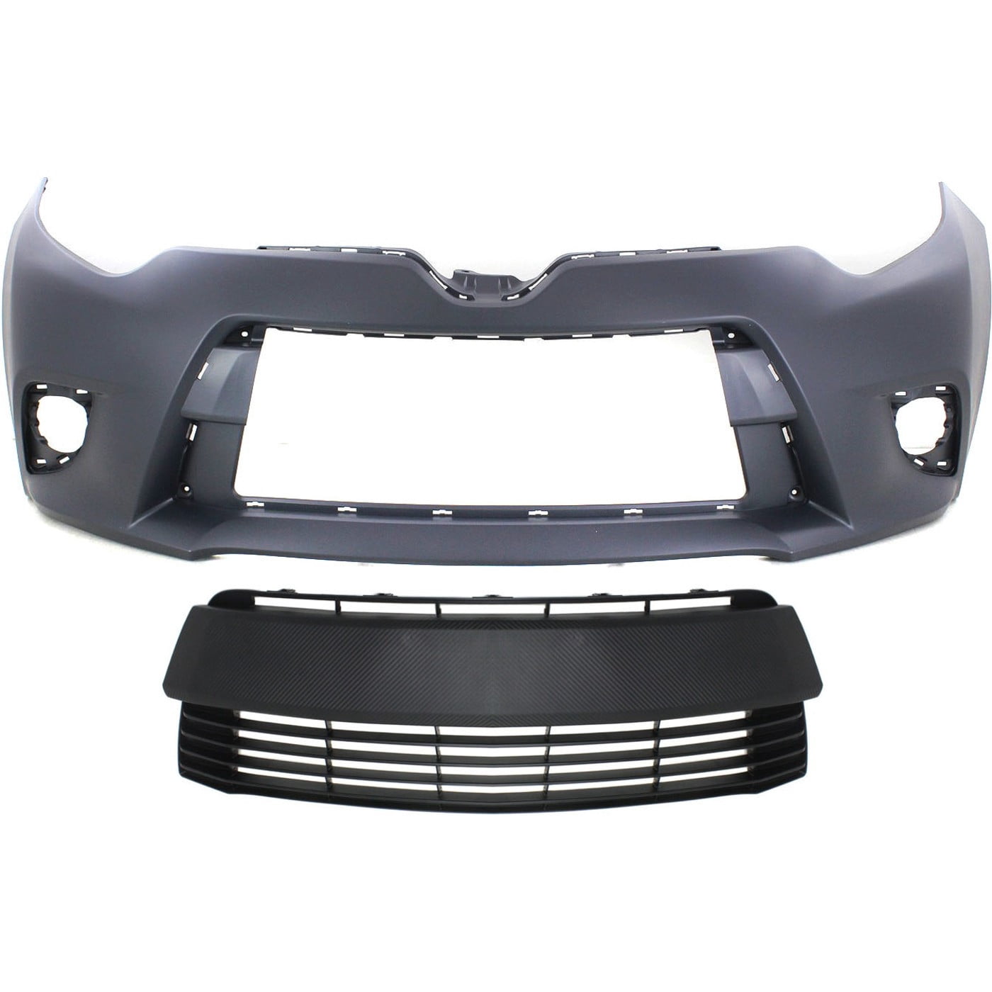 2014-2016 for Toyota for Corolla Front Bumper Cover Kit Primed - Fog ...