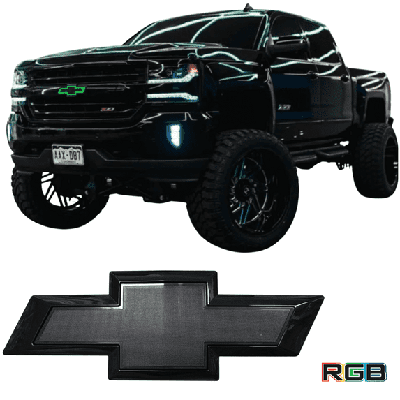 Autogem Black Bowtie RGB Lighted Grille Emblem for Chevrolet Silverado ...