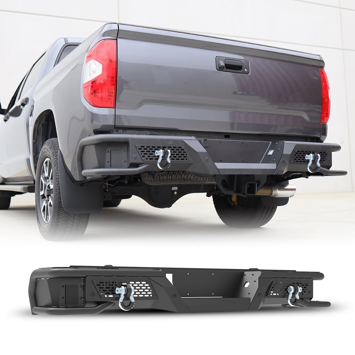 For 2014-2021 Toyota Tundra Black Rear Bumper,Heavy-duty Steel Back ...