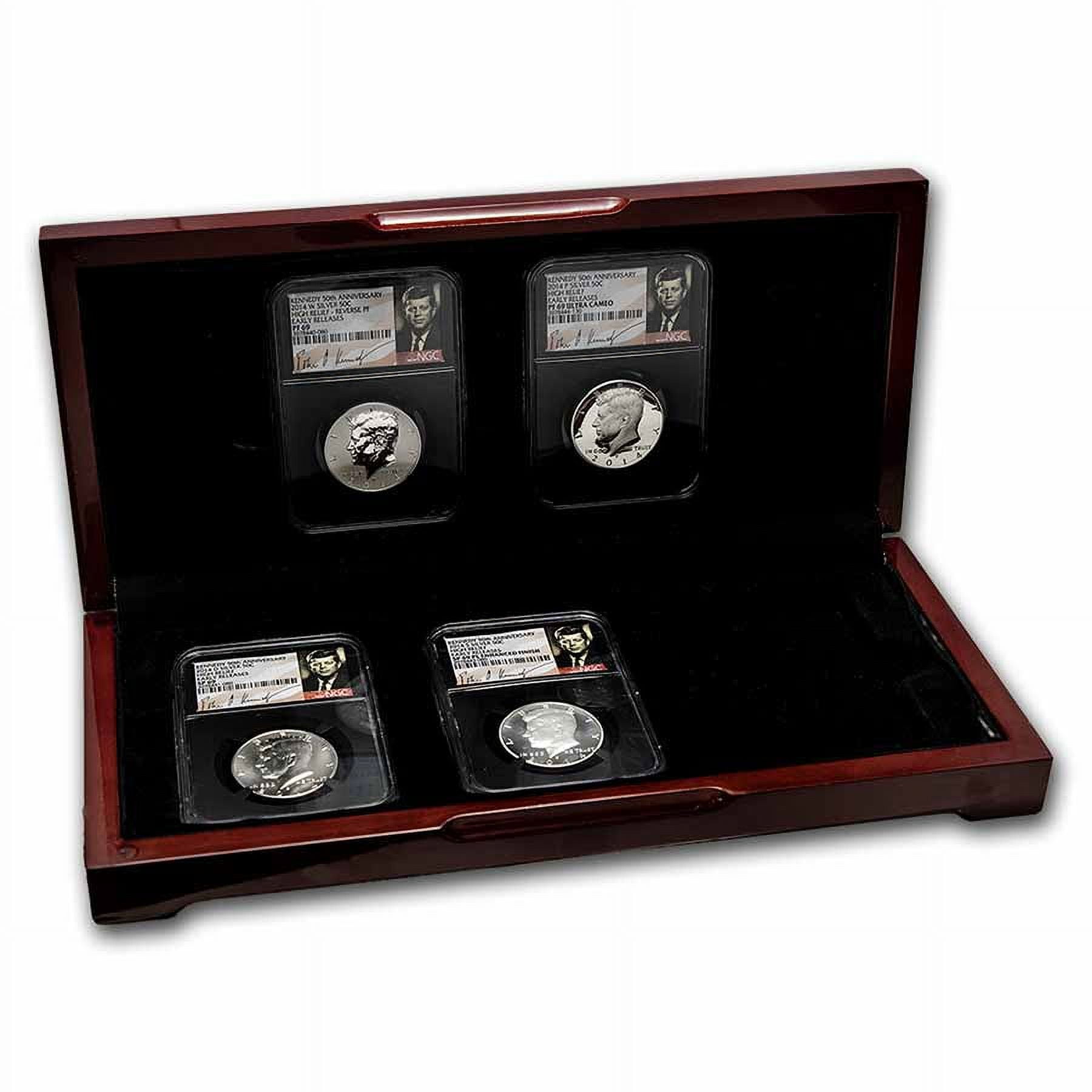 2014 4-Coin 50th Anniv Kennedy 1/2 Dollar Set PF-69 NGC (ER) - Walmart.com