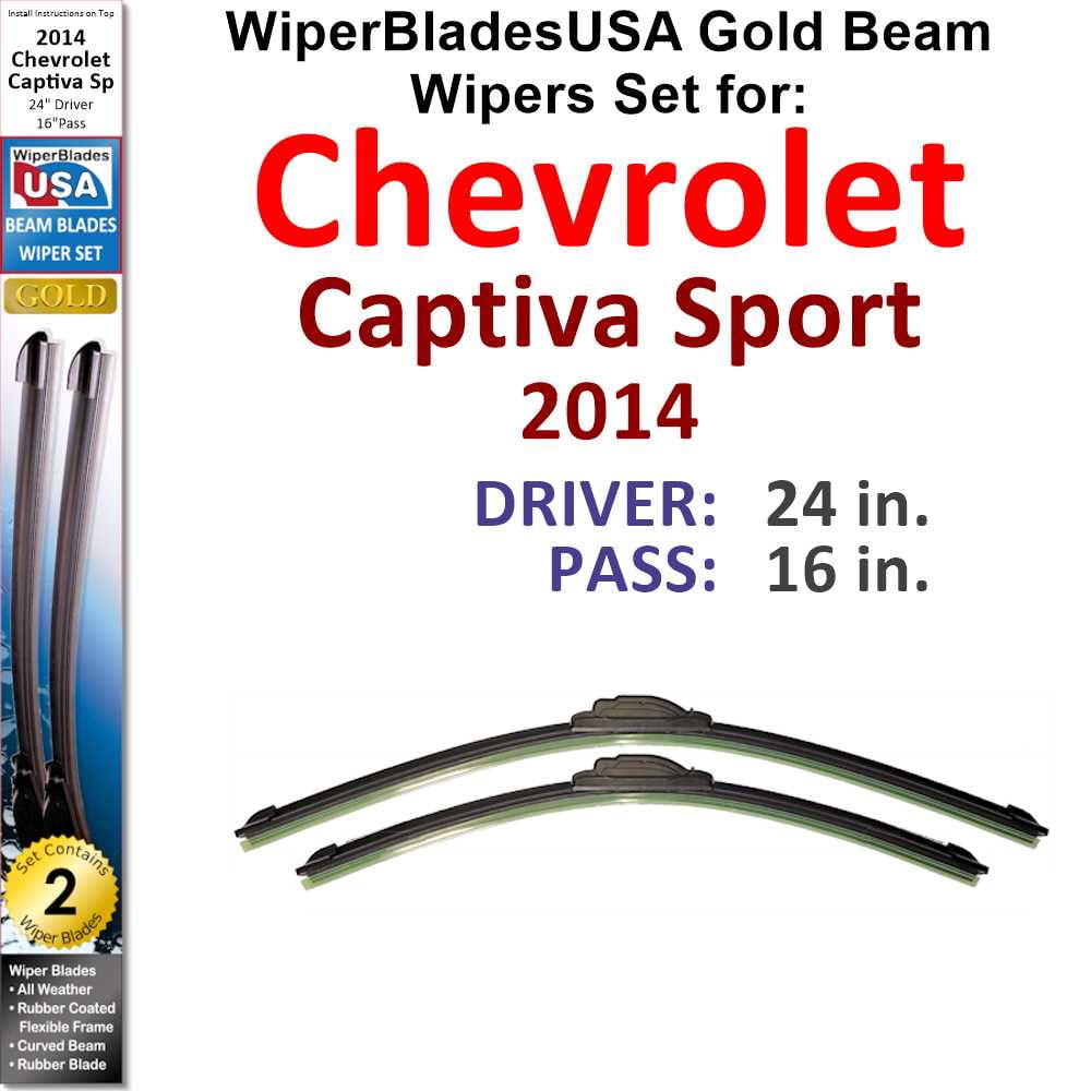 2014 Chevrolet Captiva Sport Beam Wiper Blades Wipers WBUSA (Set of 2 ...
