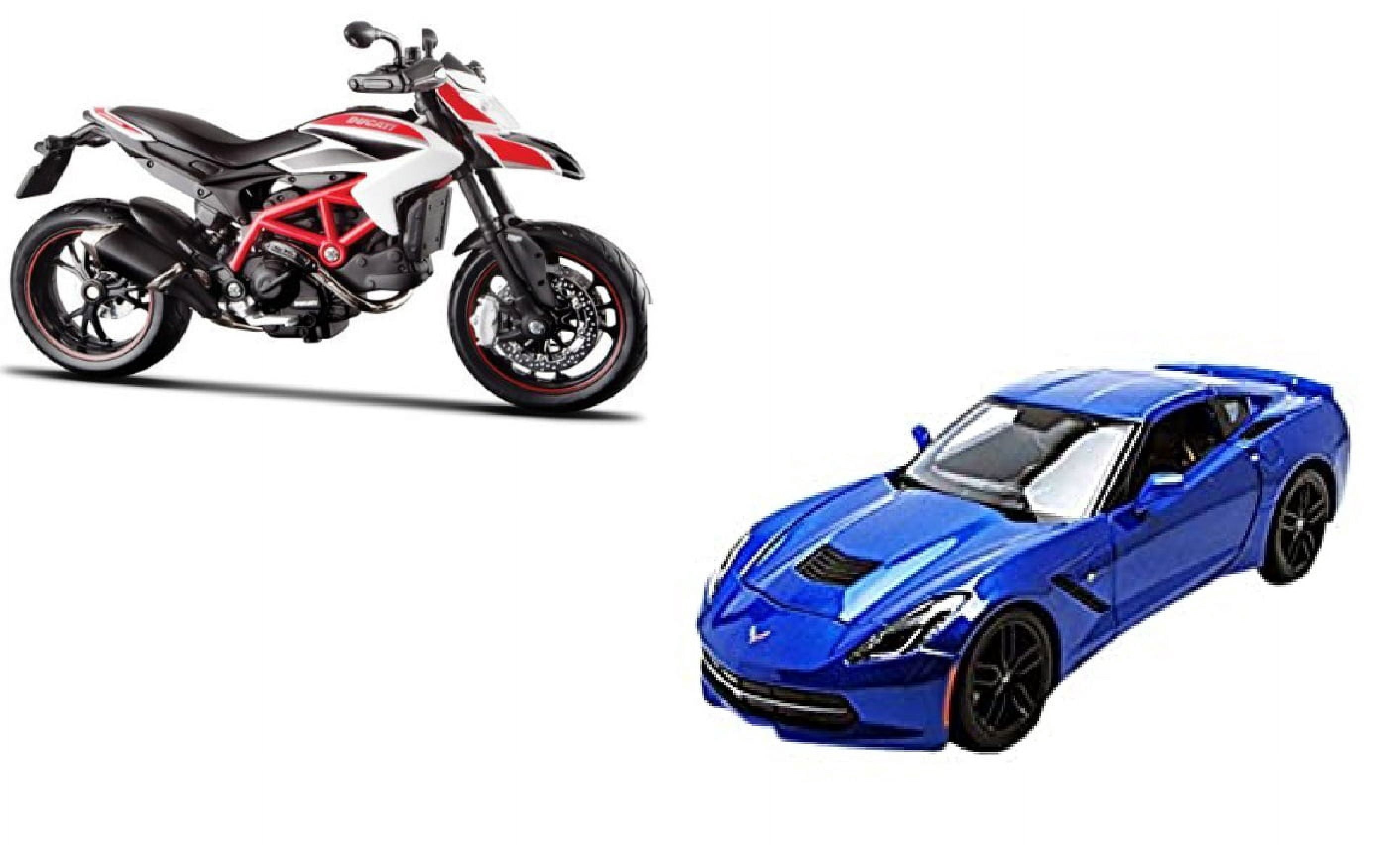 2014 Chevrolet Corvette Stingray Z51 Blue and Motorcycle Ducati ...