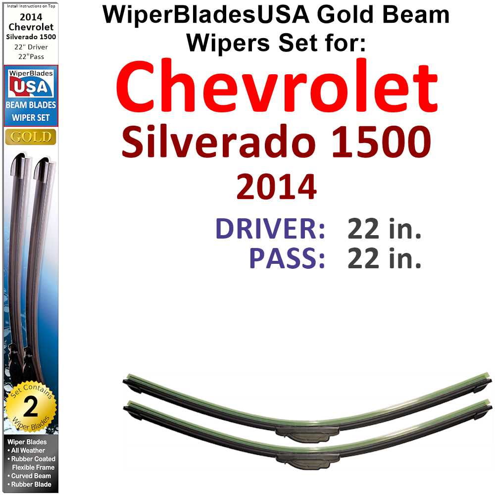 2014 Chevrolet Silverado 1500 Beam Wiper Blades Wipers WBUSA (Set of 2 ...