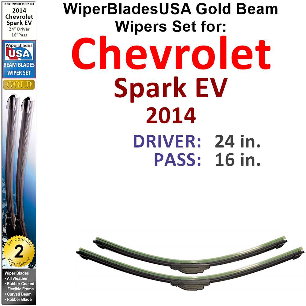 2014 Chevrolet Spark EV Beam Wiper Blades Wipers WBUSA (Set of 2 ...