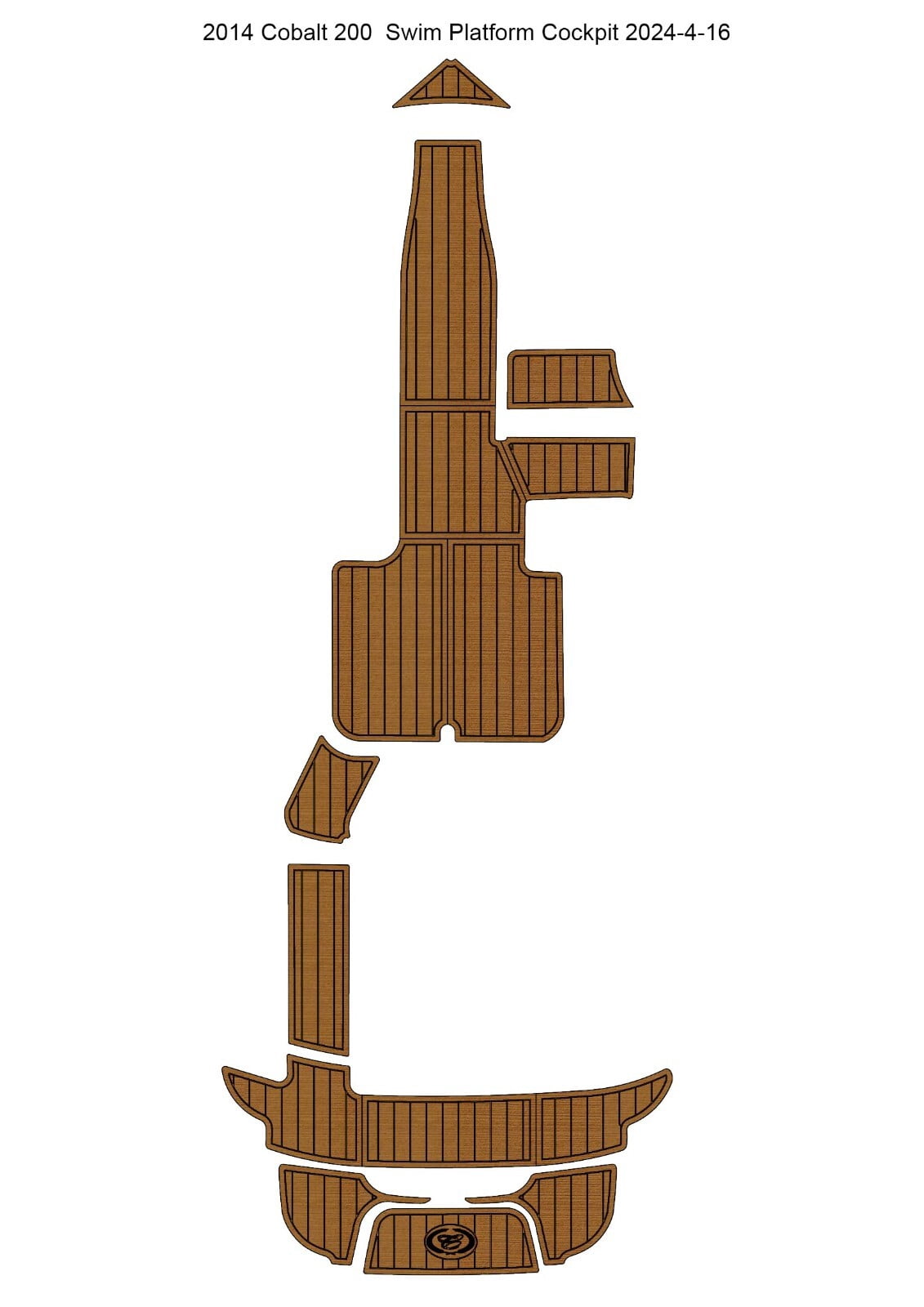 2014 Cobalt 200 Swim Platform Cockpit Pad Boat EVA Foam Teak Deck ...