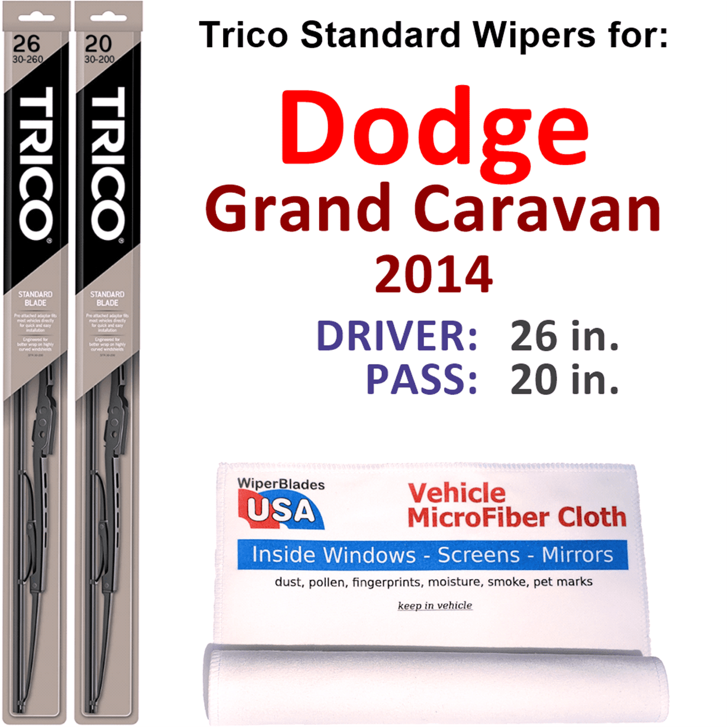 2014 Dodge Grand Caravan Wiper Blade Sizenull