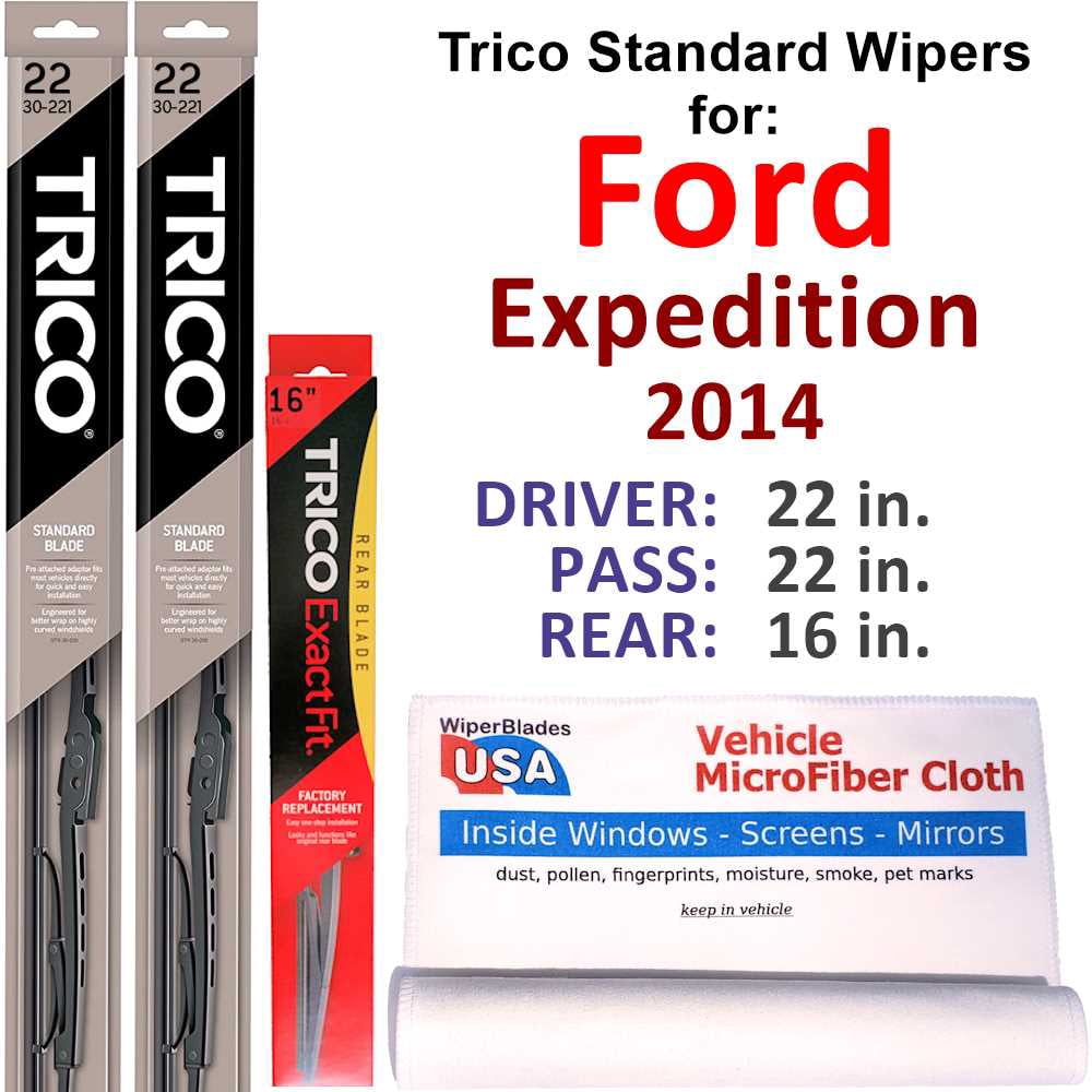 2014 Ford Expedition Wiper Blades (Set of 3) w/Rear Wiper - Walmart.com