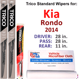 2014 Kia Rondo Wiper Blades (Set of 3) w/Rear Wiper - Walmart.com
