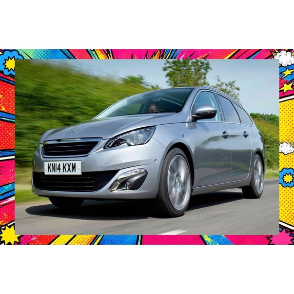 2014 Peugeot 308 SW UK - Pop Art Edition | 24x36 Inch Laminated Poster ...
