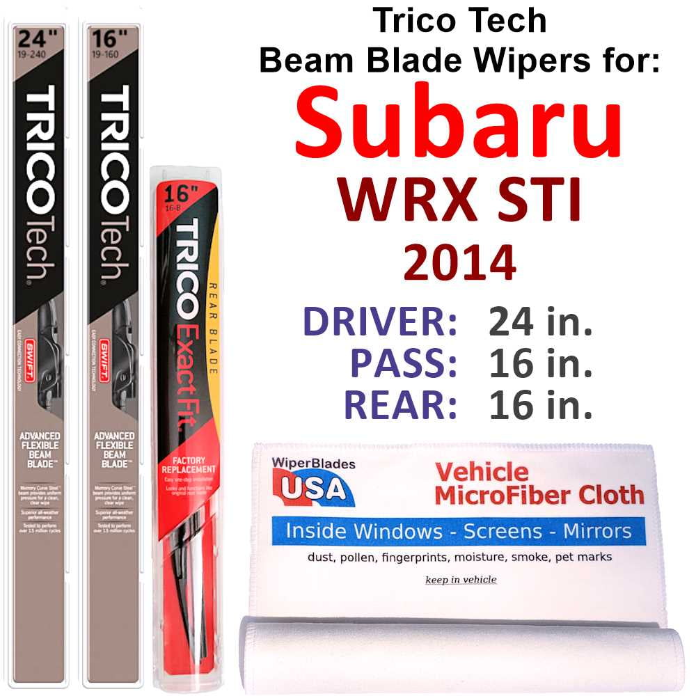 2014 Subaru WRX STI Beam Blade Wipers (Set of 3) w/Rear Wiper - Walmart.com