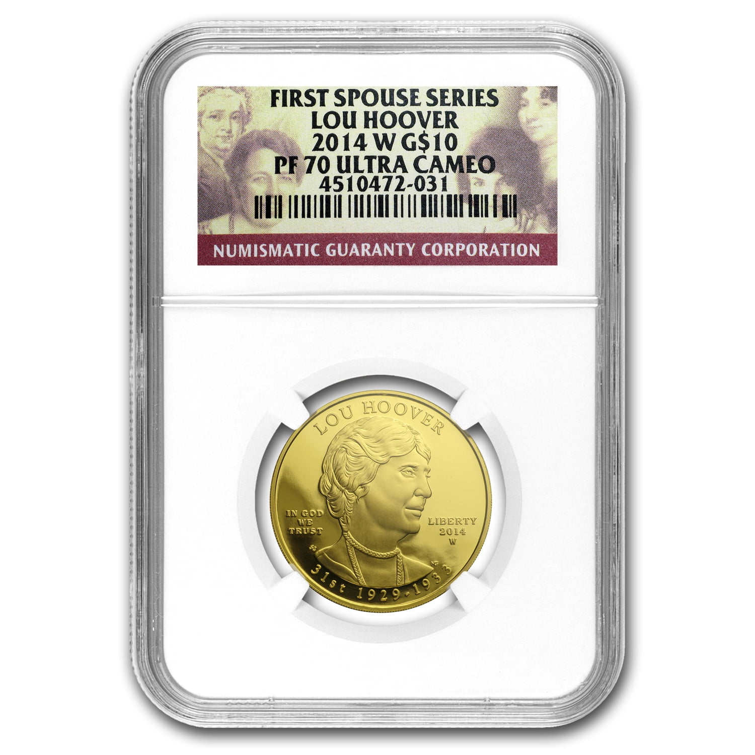 2014-W 1/2 oz Proof Gold Lou Hoover PF-70 NGC - Walmart.com