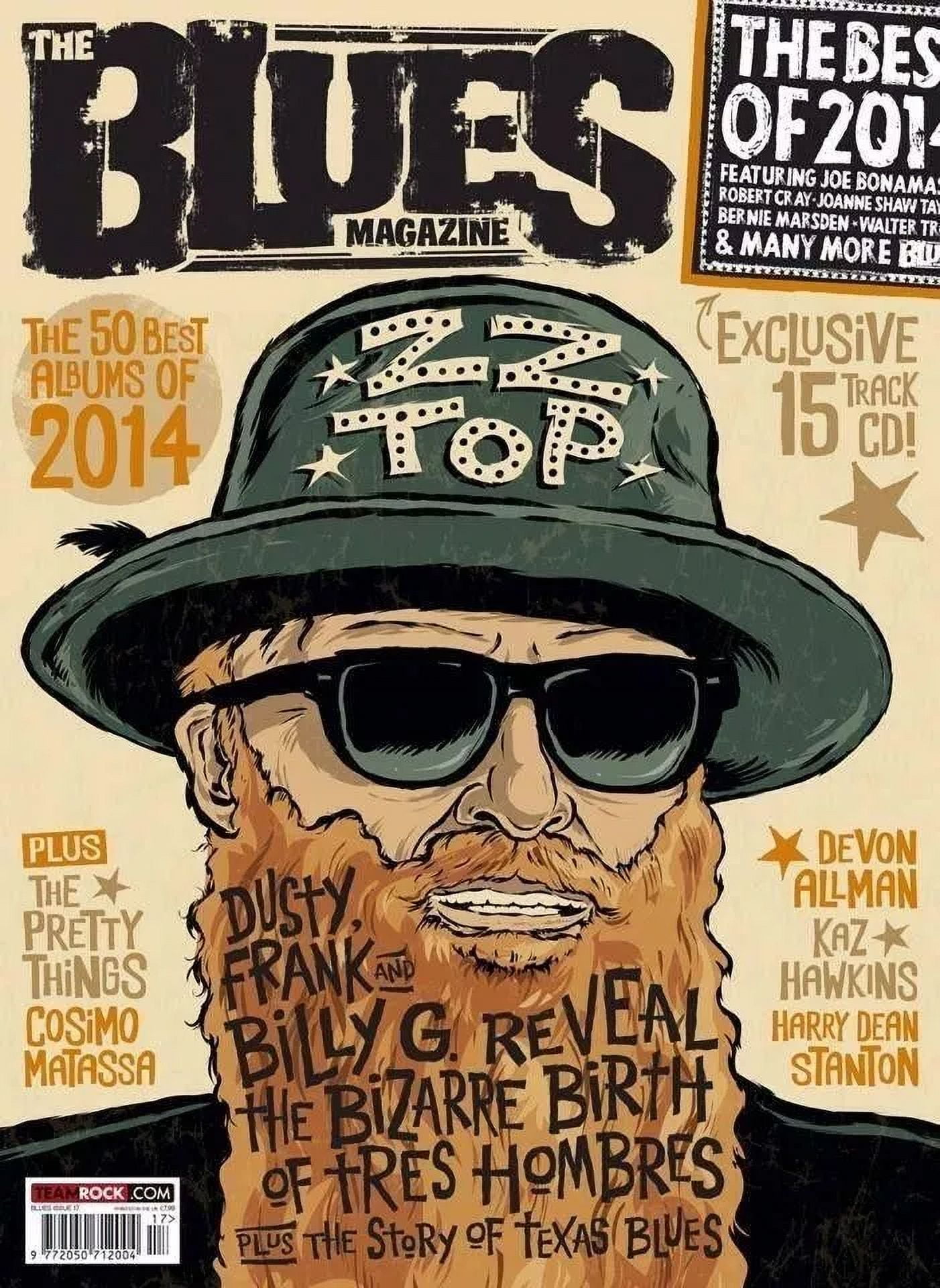 2014 ZZ Top Poster Wall Art re - Print The Blues Magazine Billy Gibbons ...