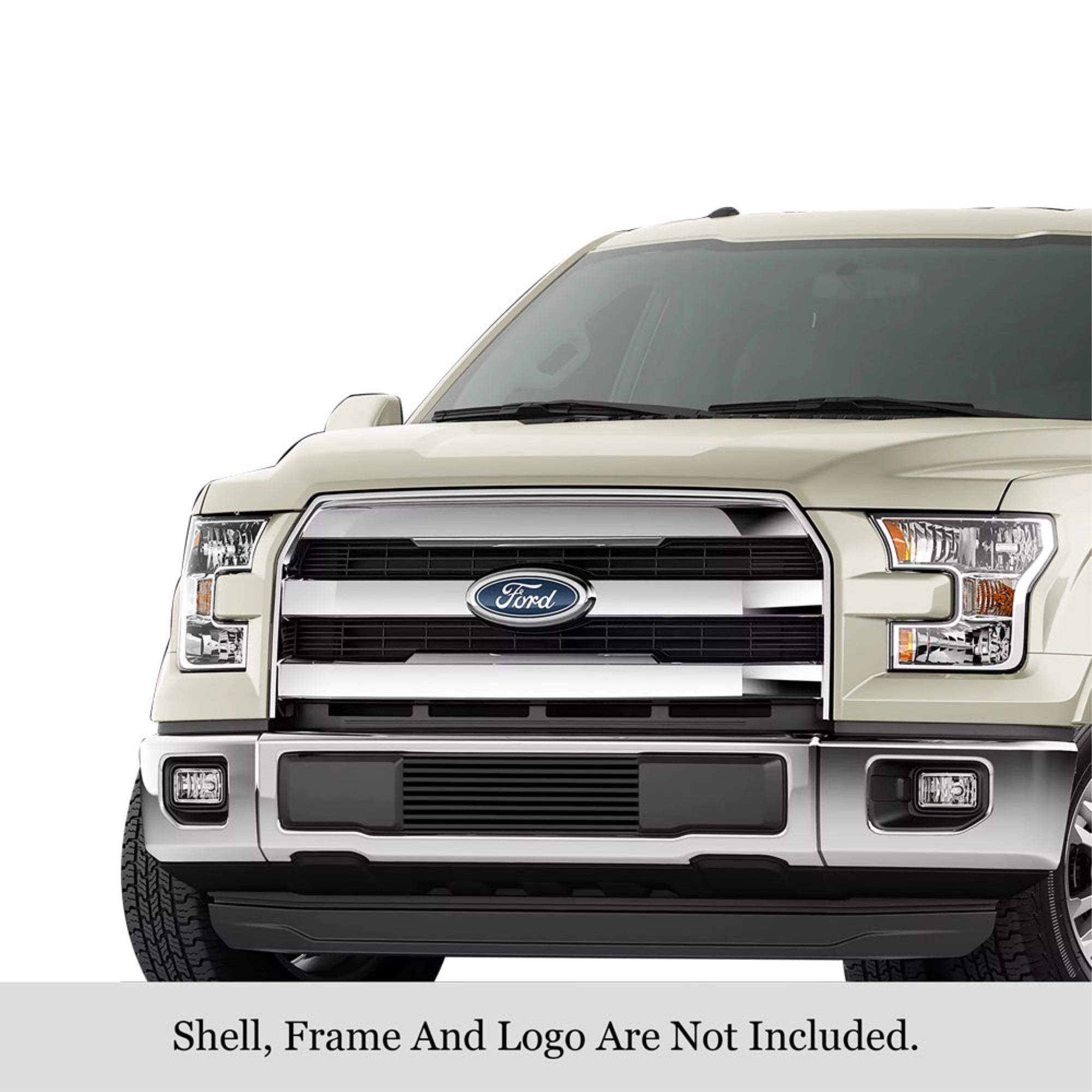 APS 2015-2017 Ford F-150 Black Stainless Steel Billet Grille 8x6 ...