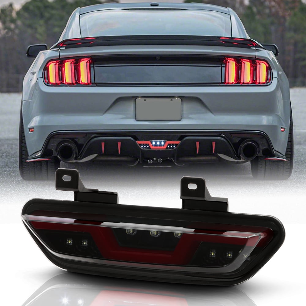 2015-2021 Ford Mustang Smoke w/Red LED Tube Parking Light Reverse Back ...