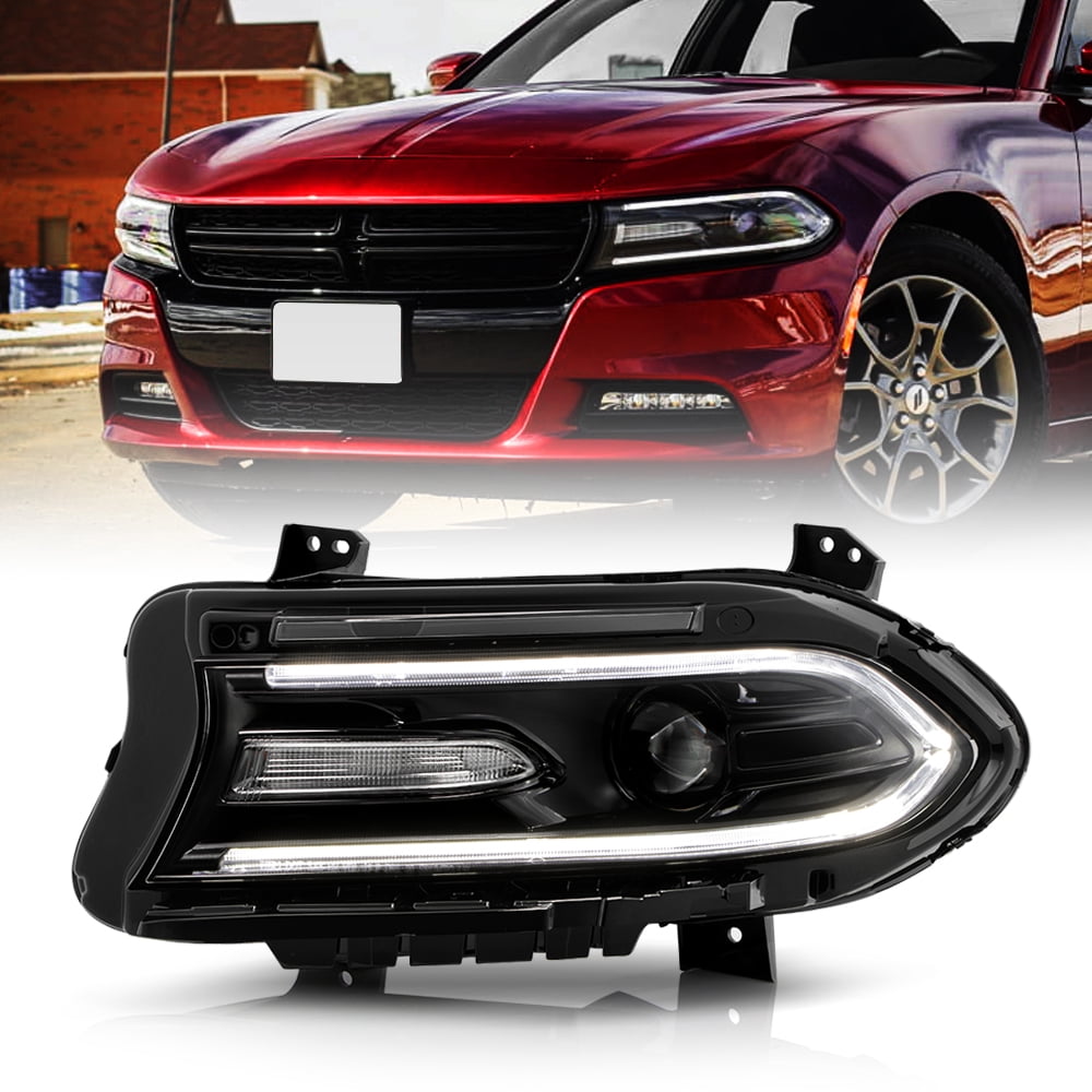 2015-2022 Dodge Charger Halogen LED DRL Projector Headlight w/o Logo ...