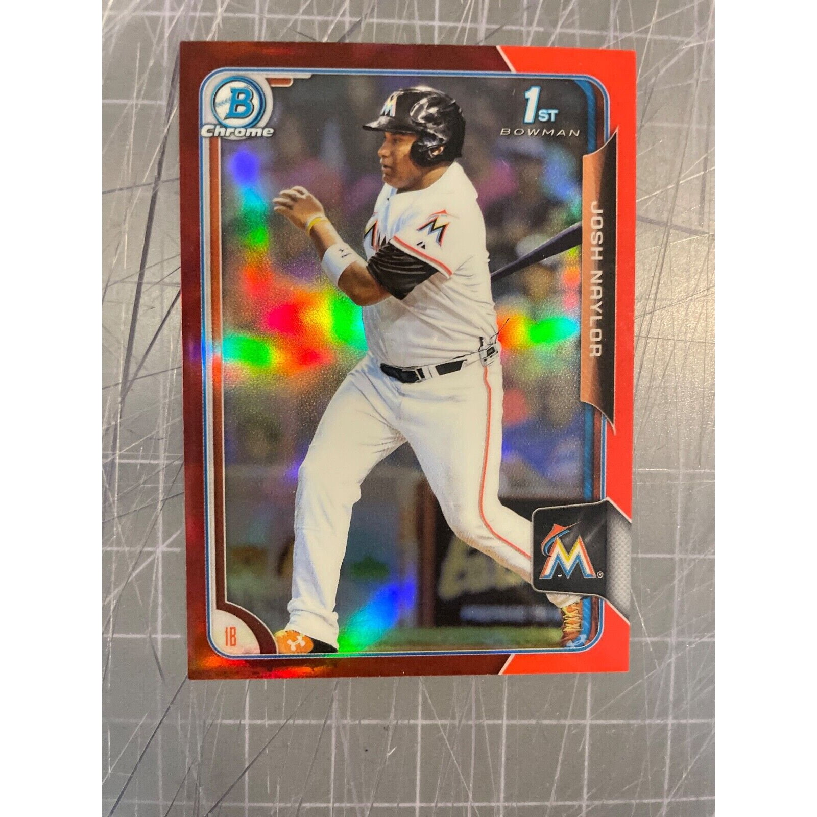 2015 Bowman Chrome Red Refractor Josh Naylor Padres Indians Rookie Card ...
