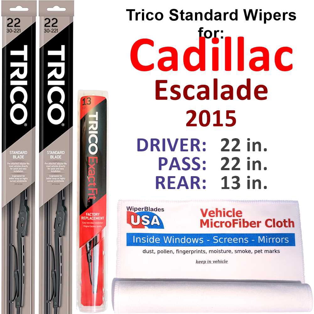 2015 Cadillac Escalade Wiper Blades (Set of 3) w/Rear Wiper - Walmart.com
