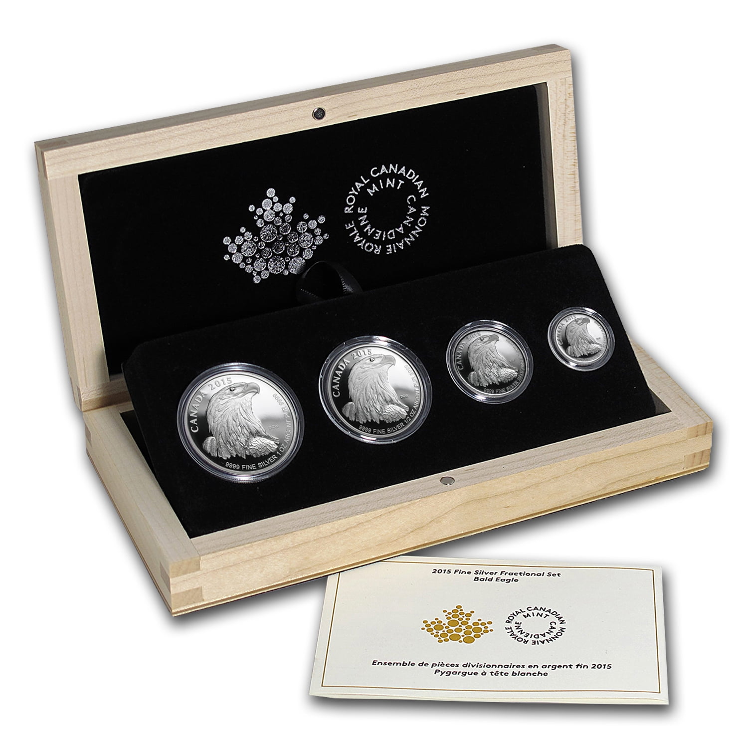 Royal Canadian Mint 2015 Proof Silver Bald Eagle Fractional Coin Set, 4 ...