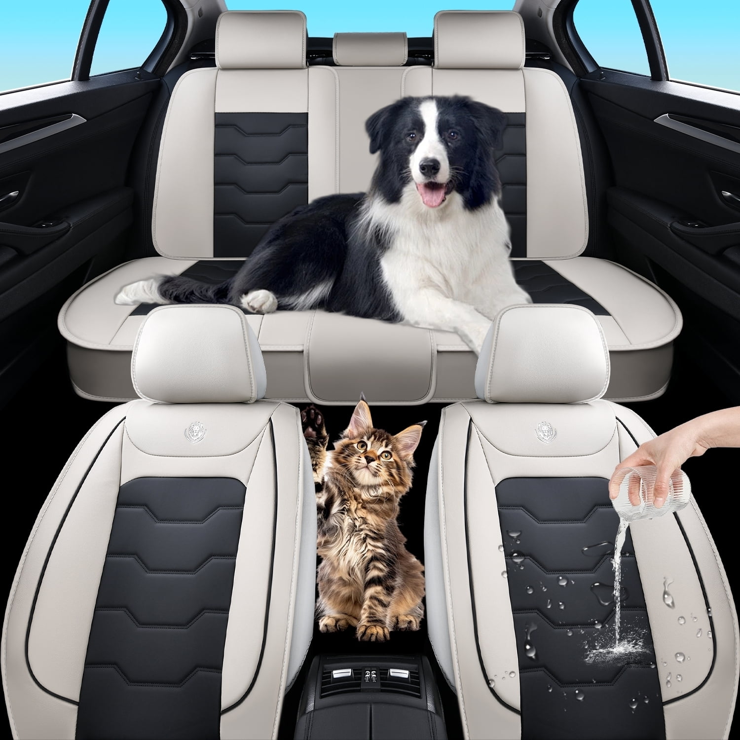 2015 Car Seat Cover for ACURA TLX , Gray Car Seat Covers, Waterproof PU ...