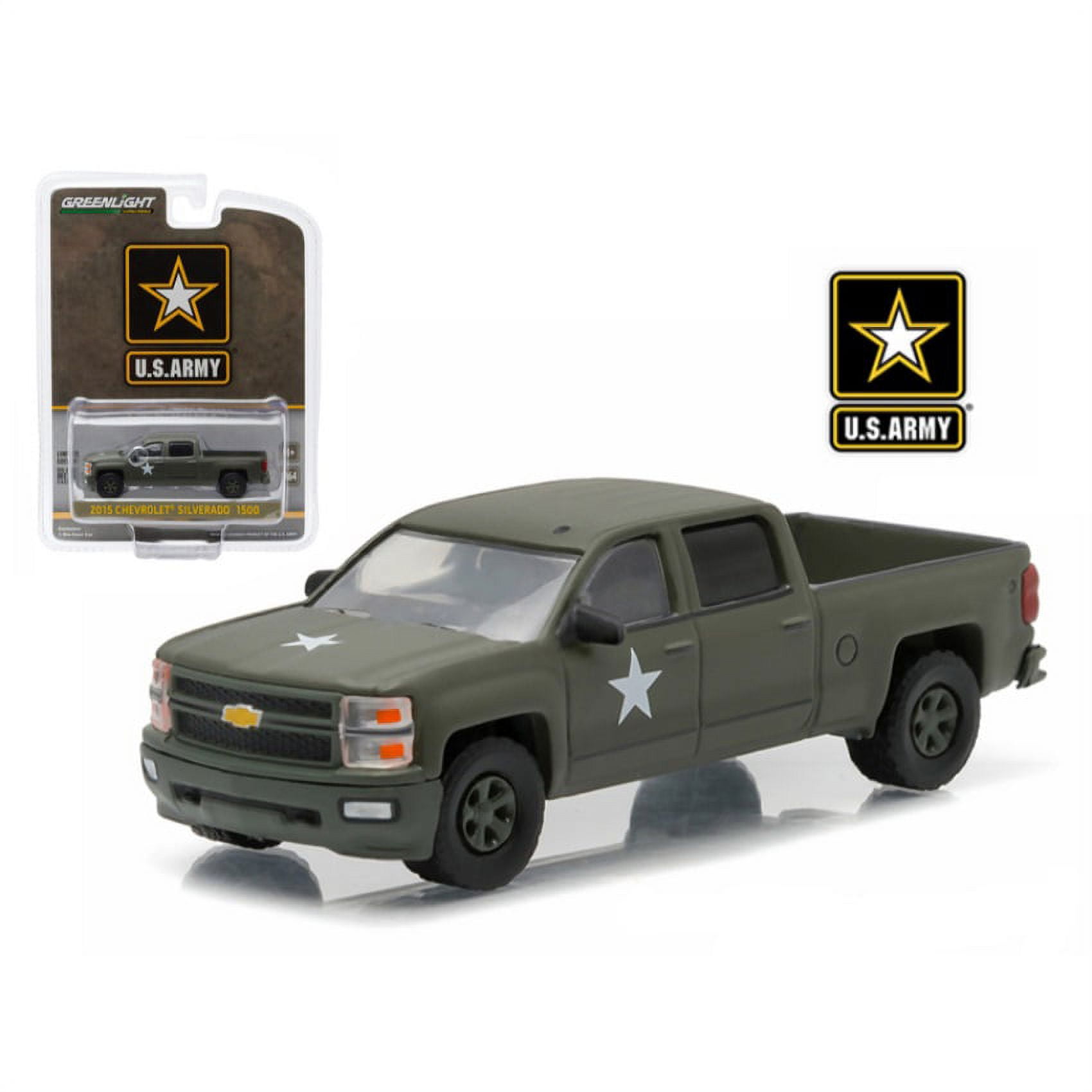 Greenlight Chevy 2015 Chevrolet Silverado US Army LSSV 1/64 Diecast ...