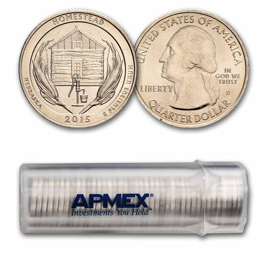 2015-D ATB Quarter Homestead National Monument 40-Coin Roll BU ...